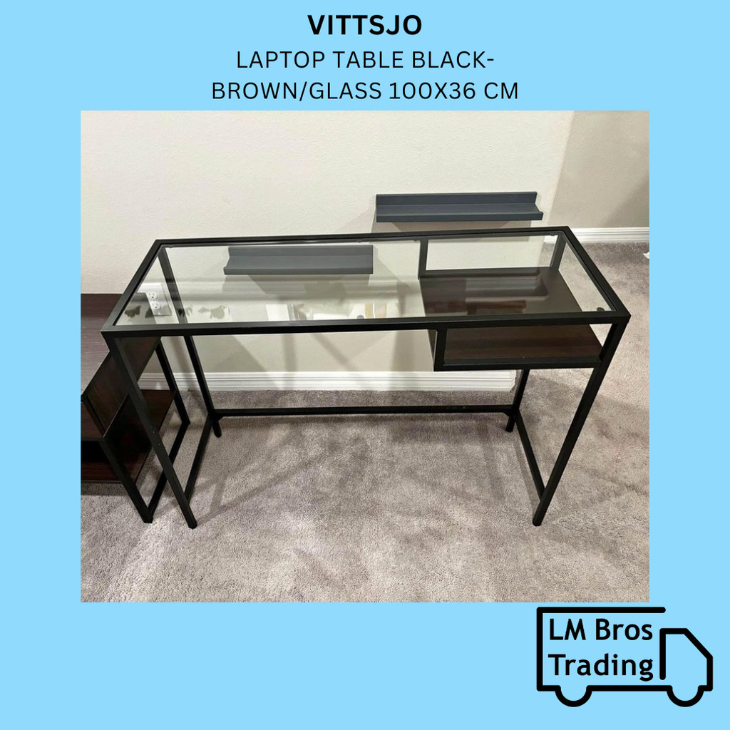 Vittsjo Laptop Glass Table and Stand | Shopee Philippines