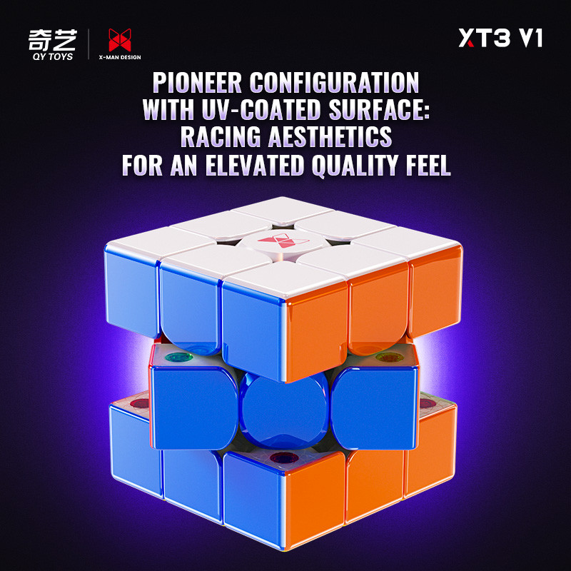 Qiyi X-MAN XT3 V1 3x3 Magnetic Maglev Stickerless Speed Magic Cube ...