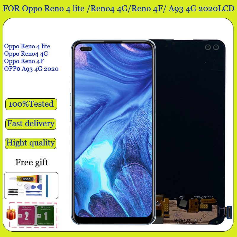 Original For Oppo Reno 4 lite /Reno4 4G/Reno 4F/ A93 4G 2020 LCD Display Touch Screen Digitizer ...