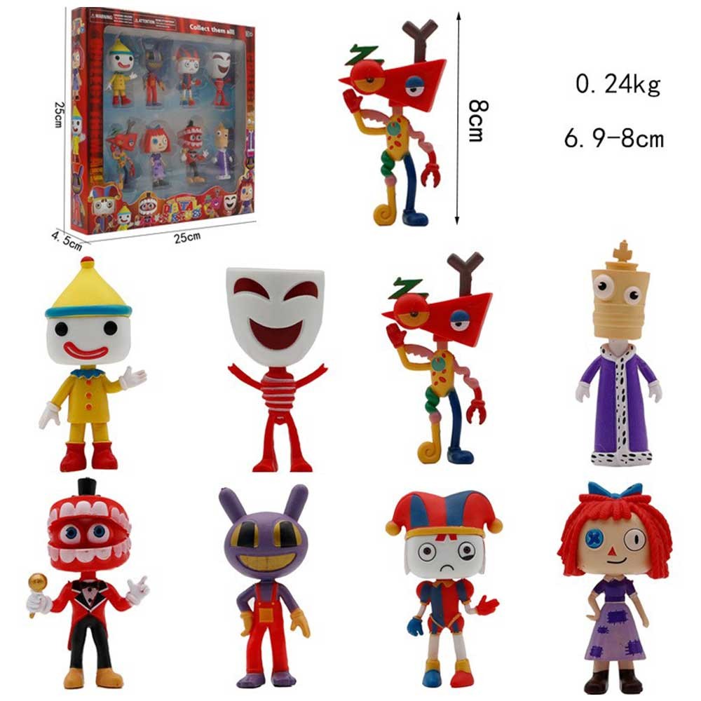 8Pcs The Amazing Digital Circus Mini Figure Character Pomni Ragatha ...