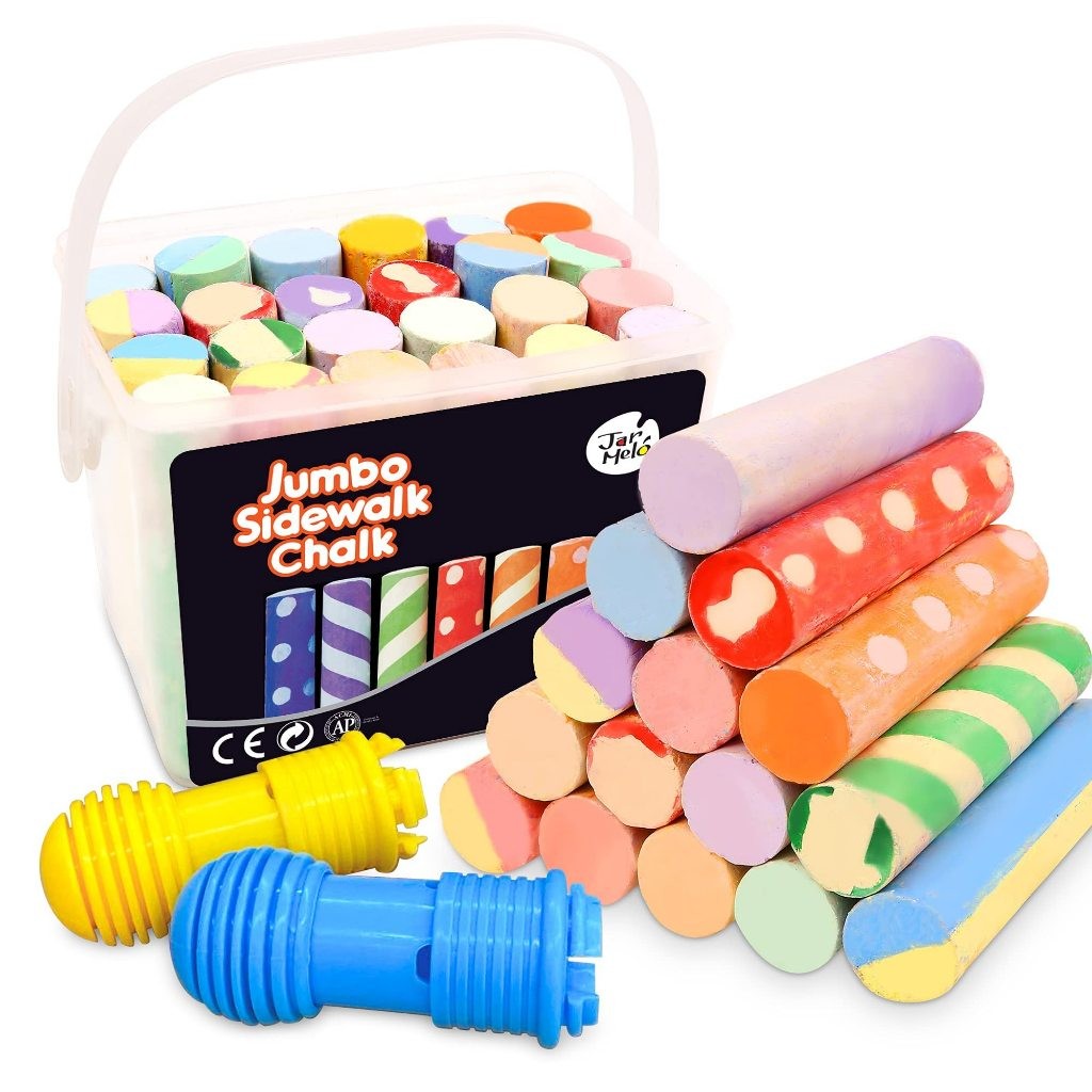 Jarmelo Jumbo Sidewalk Chalk 15 24 Colors Washable Large Chalk With ...