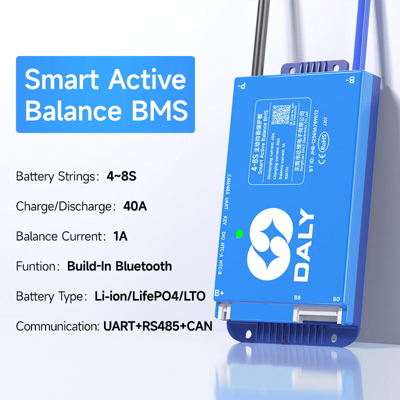 DALY active balance BMS smartbms for Lifepo Li-ion MNC battery 40A 60A ...