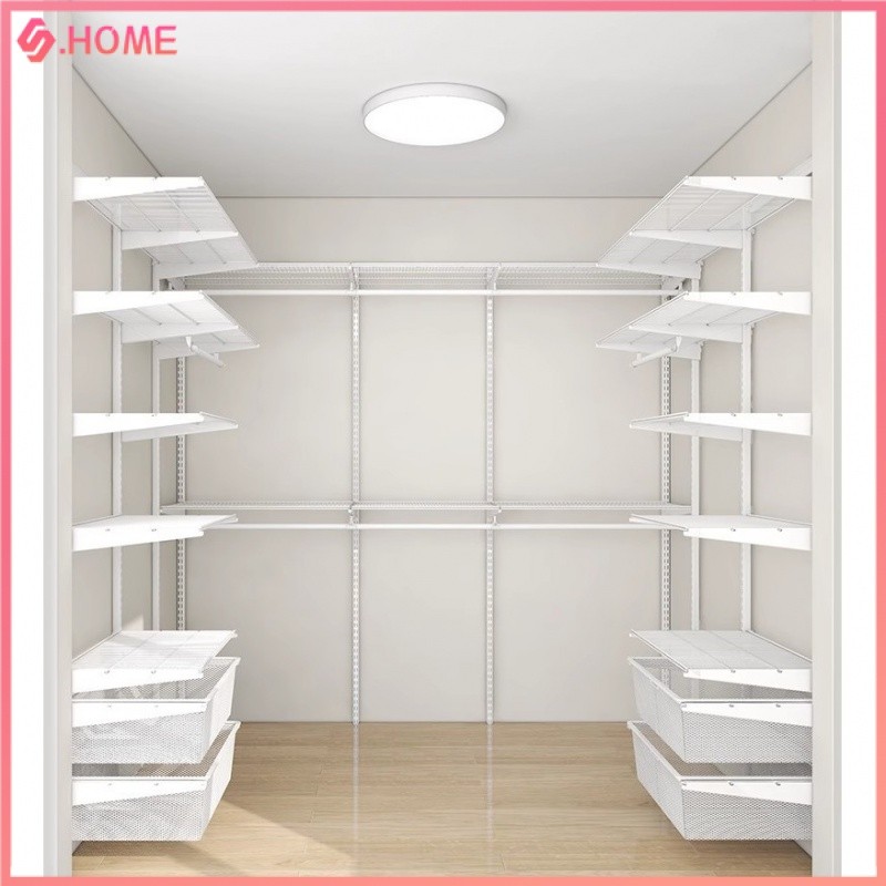 Customized Wardrobe Simple Modern Overall Clothes Pole of Closet Grid Board Pull-out Basket ...