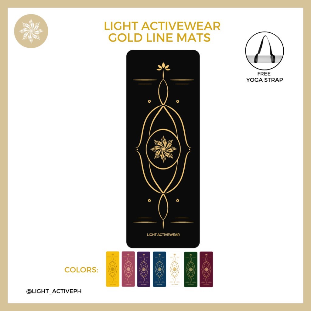 Light Activewear Gold Line Mat Yoga Mat Workout | Shopee Philippines