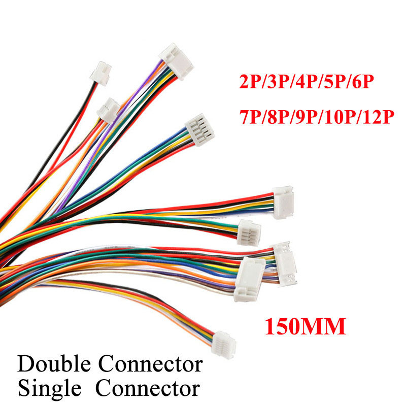 10Pcs Micro JST GH 1.25 2P 3P 4P 5P 6P PIN Male Female Connector With Wire 15cm Cable 150mm GH1 ...