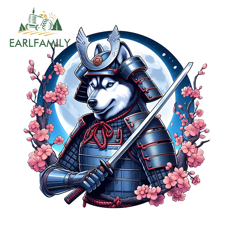 EARLFAMILY Samurai Dog Husky Funny Car Stickers Car Refrigerators Milk ...