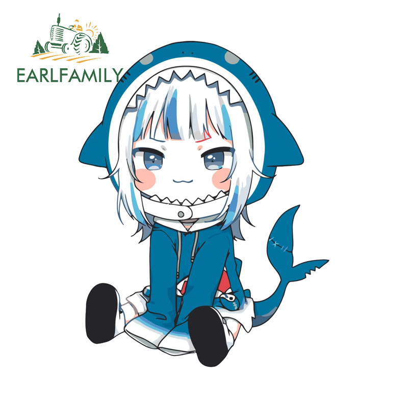 EARLFAMILY Gawr Gura Hololive Car Sticker Vinyl Personality Racing ...