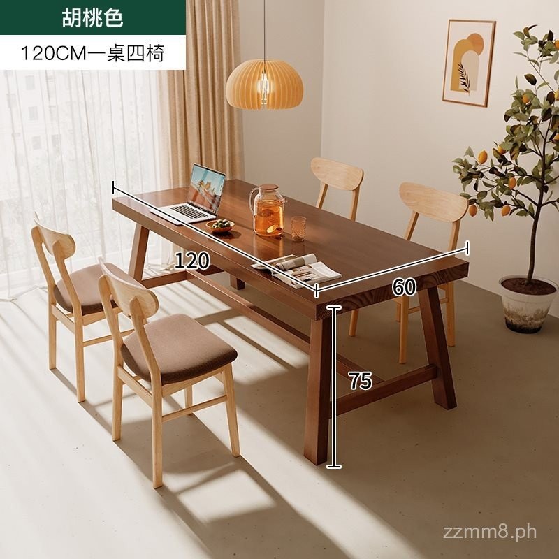 Solid Wood Leg Dining Table Dining Table Home Wooden Table Rectangular ...