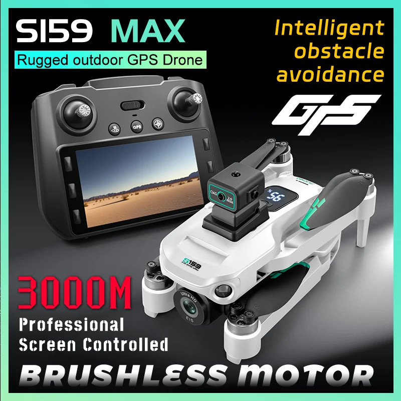 Professional S159 GPS Drone 8K HD Dual Camera With Screen 5G WIFI 360°Obstacle Avoidance ...
