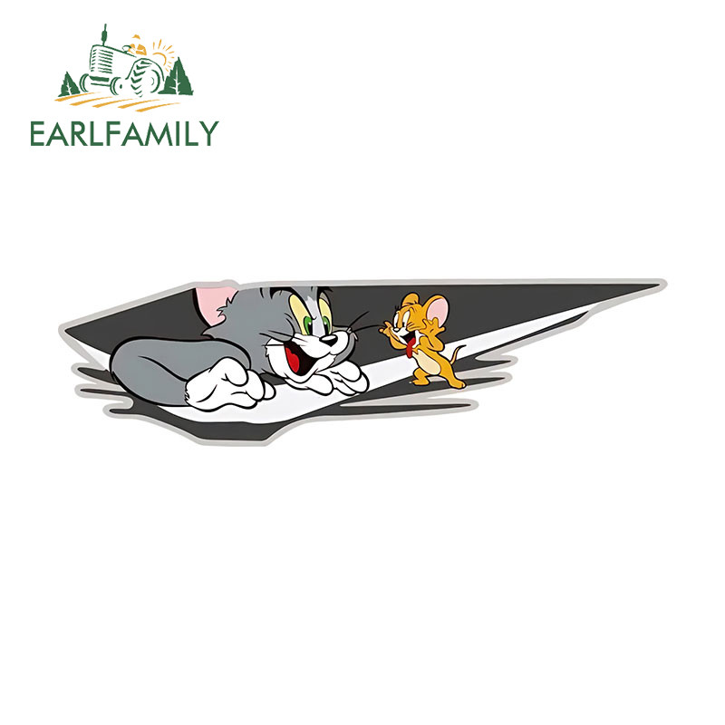 EARLFAMILY 13cm Tom and Jerry Peeker Cartoon Car Sticker Waterproof ...