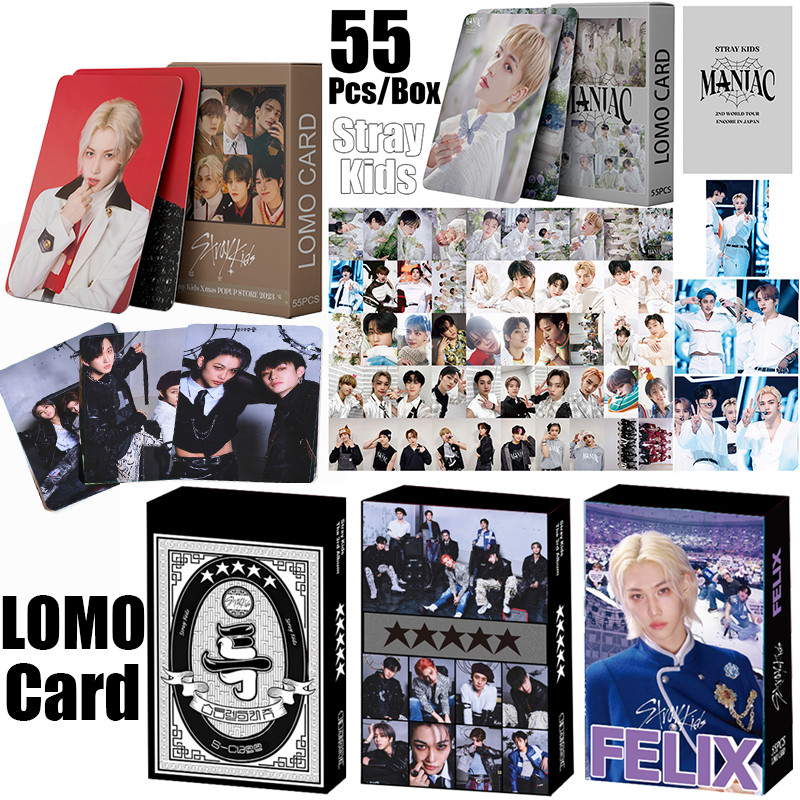 55 Pcs LOMO Card Stray Kids Photocards STAR Felix MANIAC XMAS 5-STAR ...