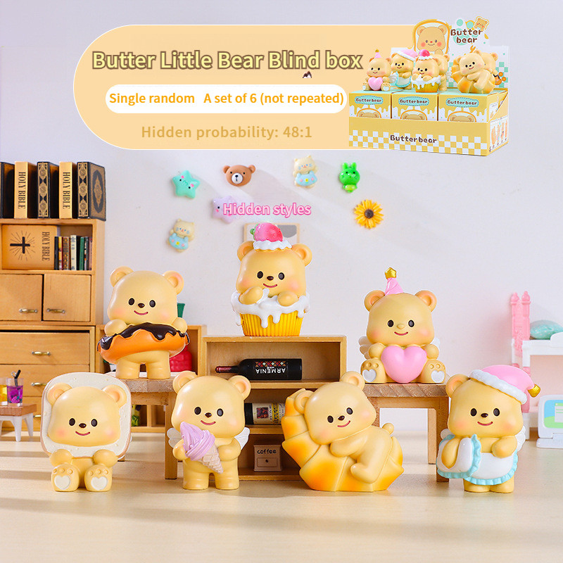 Butter Little Bear Blind Box Cute Cartoon Teddy Bear Doll Desktop Car ...