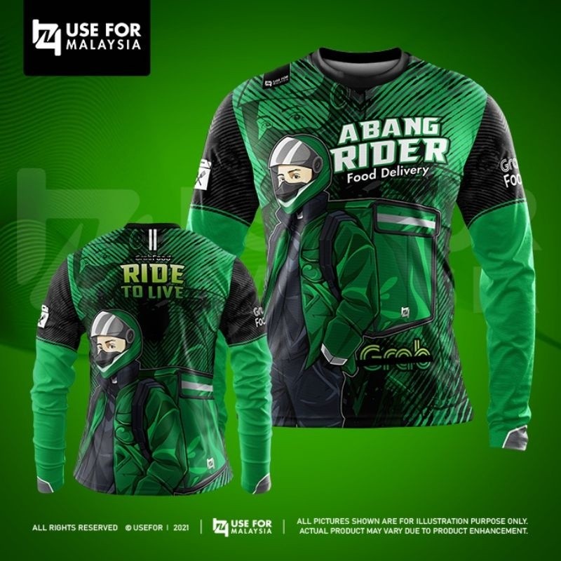 sublimation/baju grabbs food rider/full rider/tshirt grabb/tshirt rider ...