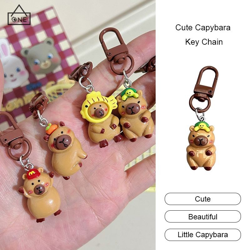 a.one.Cute Capybara Key Chain Student Backpack Pendant Cartoon Girl ...