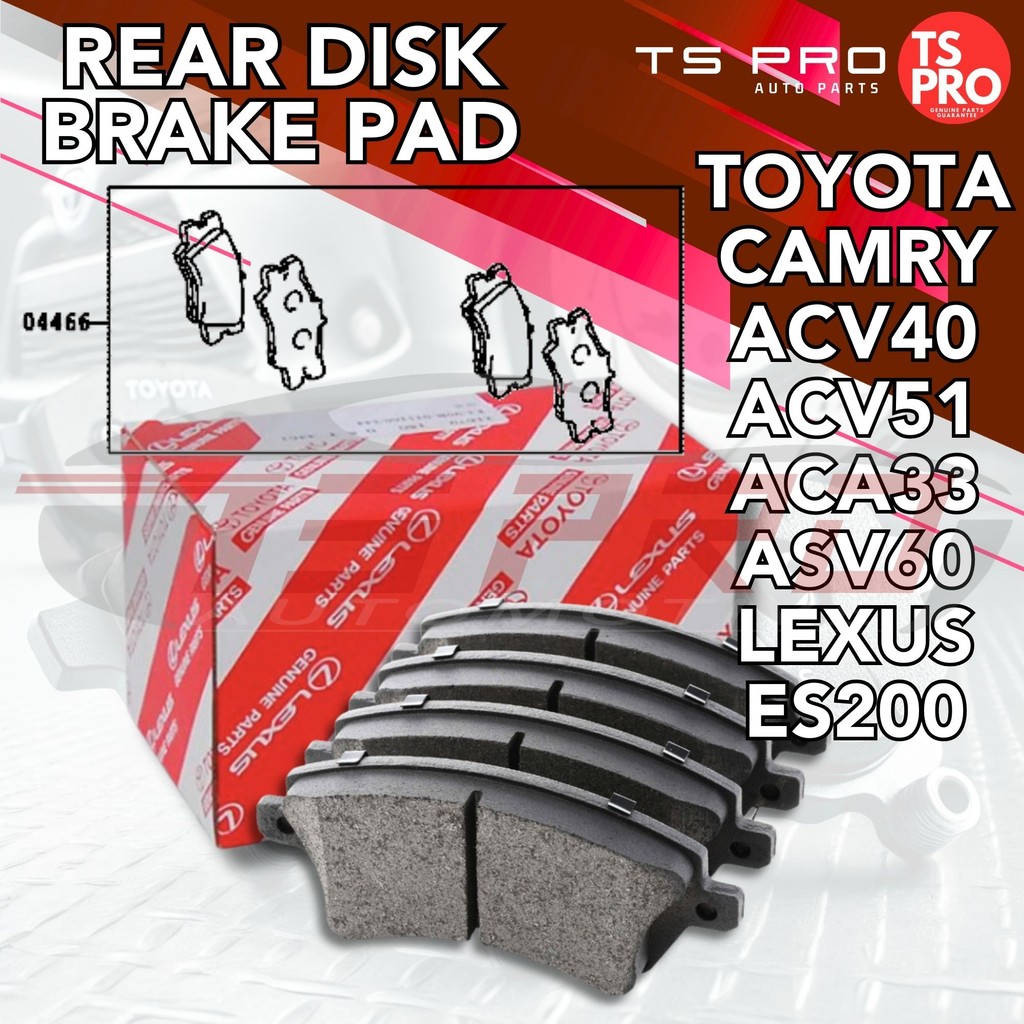 Toyota Camry ACV40 ACV51 ACA33 ASV60 LEXUS ES200 Rear Disk Brake Pad ...