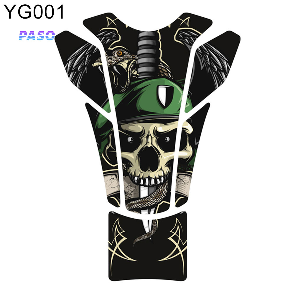 PCA- Motorcycle Skull Racing Time Fuel Tank Decal Protector Cover Fish ...