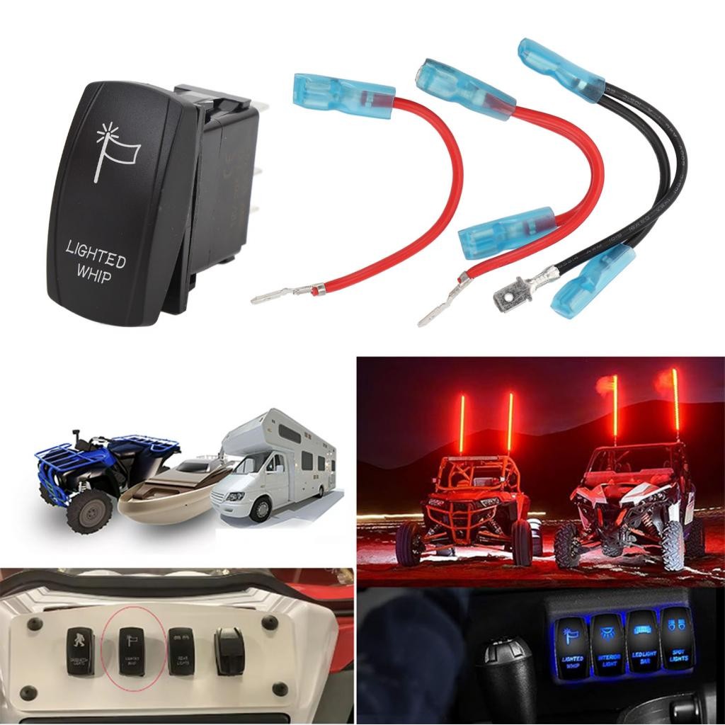 Ilike 5 Pin On Off Rocker Switch 12V 24V Single Pole Throw Flexible LED ...