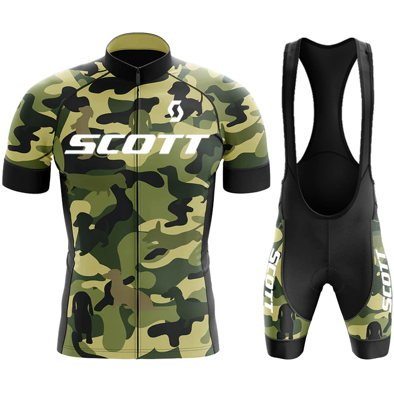 SCOTT Pro Mens Cycling team 8D Padded Short sleeve Jersey Bib shorts ...