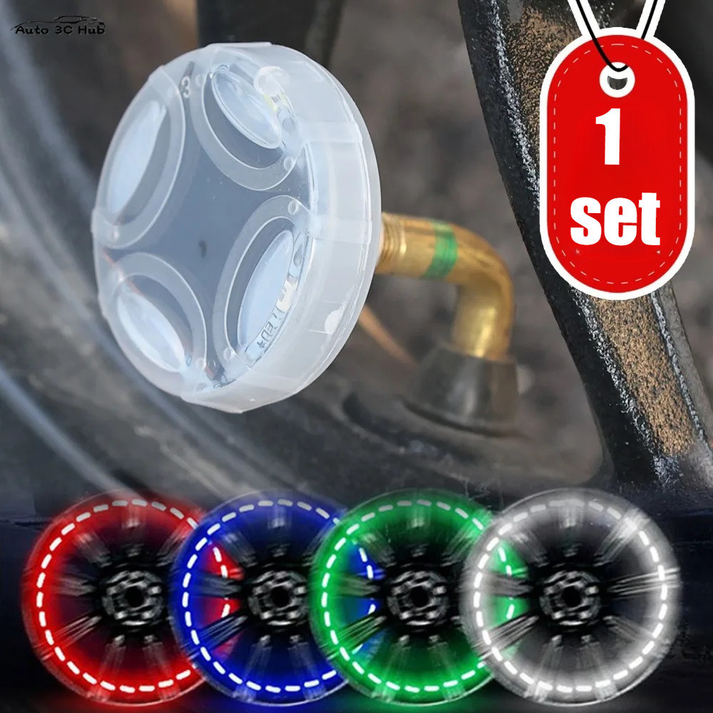 Multiple Flashing Moods Tire Solar Powered Valve Lights Flash Wheel Rim ...