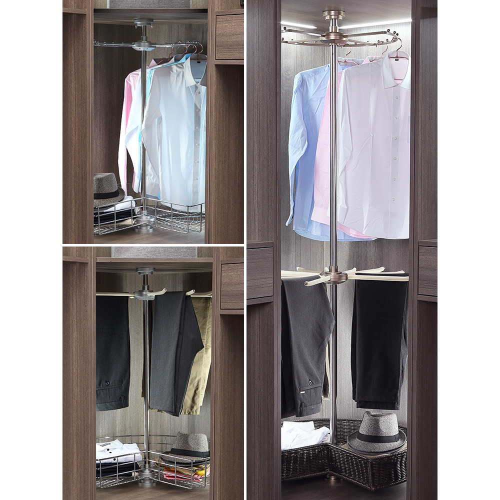 Cloakroom Rotating Clothes Rack Storage Rack Wardrobe Hanging Rack ...