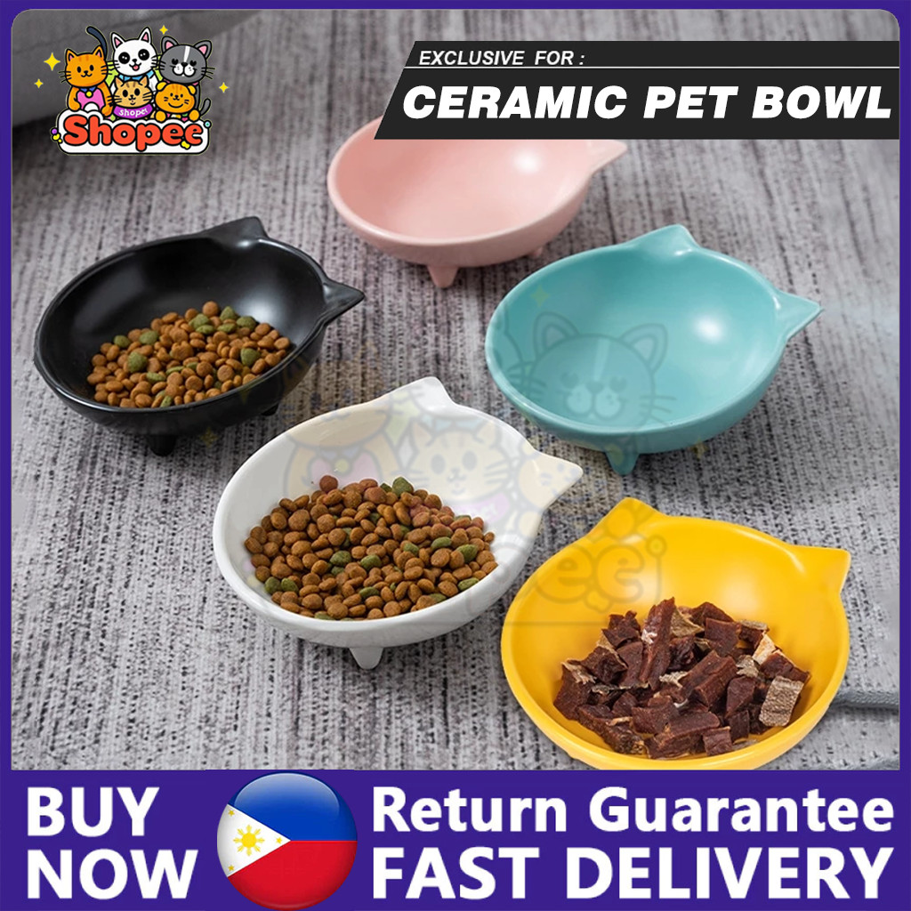Cat Ceramic Bowl Large Caliber Anti-over Pet Bowl Dog Bowl Cat Food ...