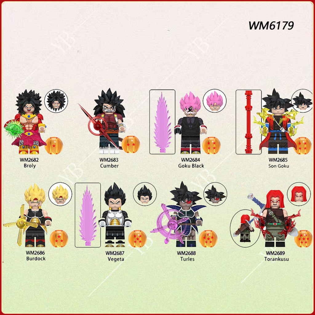 Anime series Black Goku Broly minifigure Dragon Ball model assembly ...
