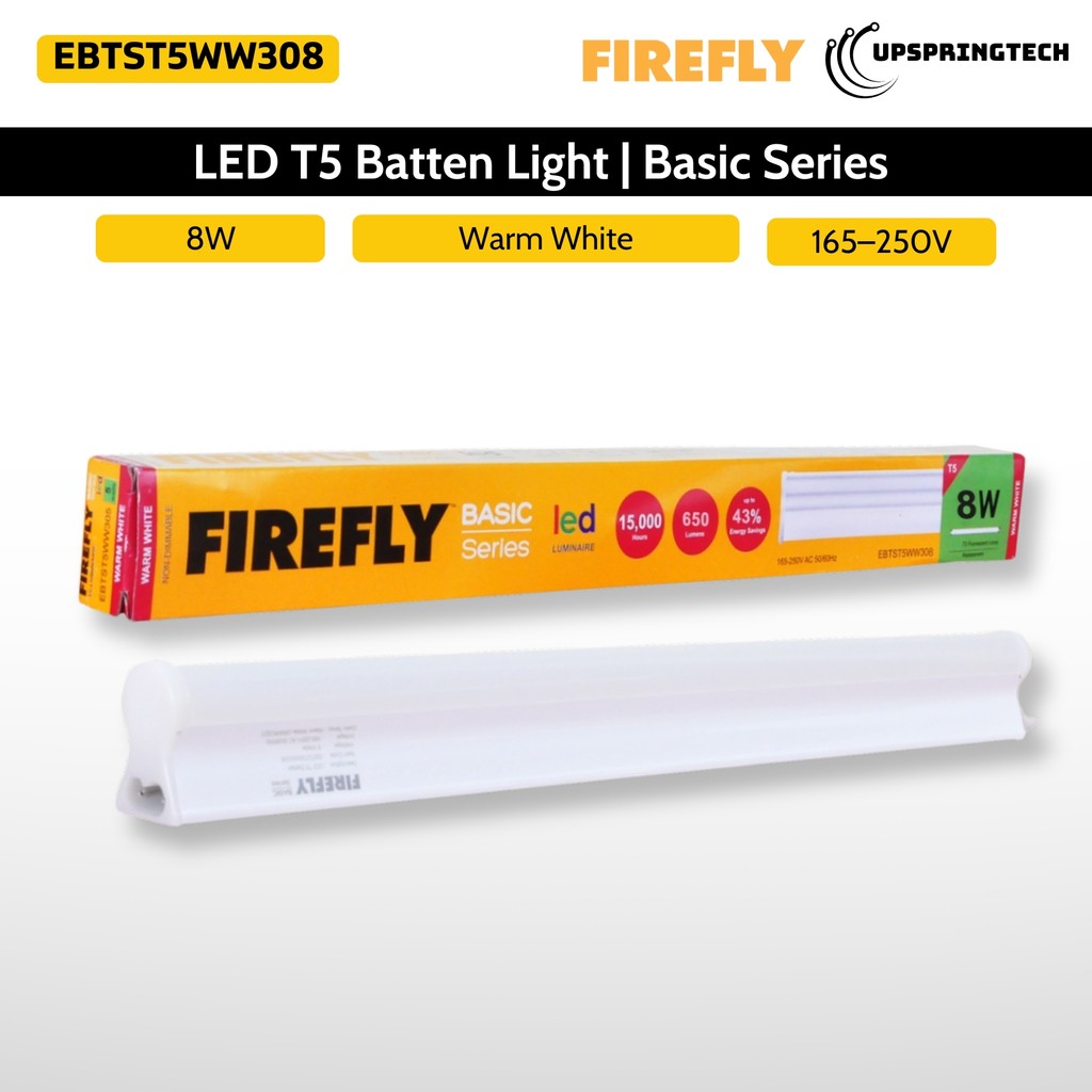 Firefly 8W LED T5 Batten Light – Warm White | Basic Series (EBTST5WW308 ...