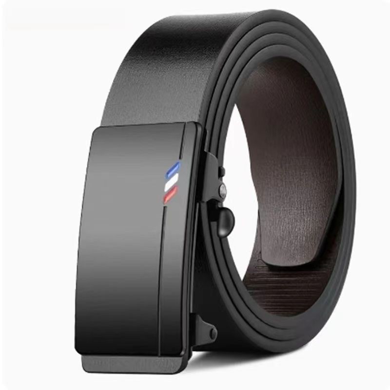 New Men's Business Belt Toothless Automatic Casual Genuine Leather Belt ...