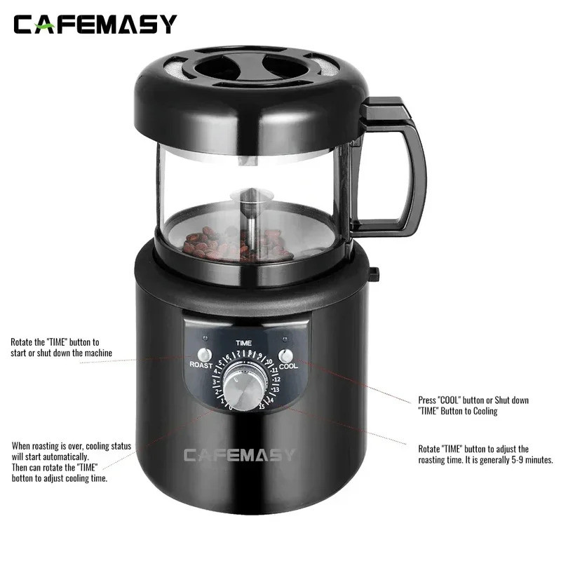 2 in1 Roasting & Cooling Electric No Smoke Coffee Bean Baking Roasting ...