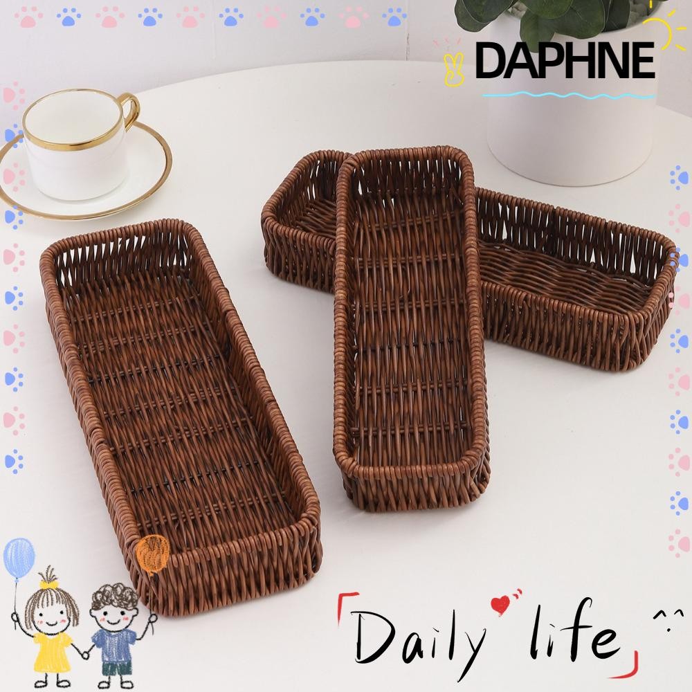 DAPHNE Imitation Rattan Storage Basket, Home Desk Decoration Universal ...