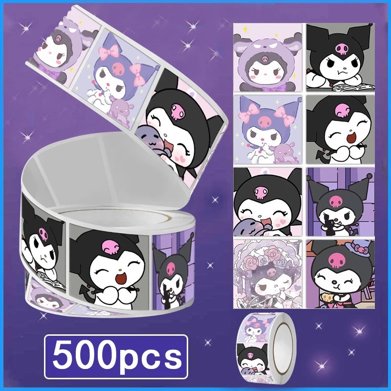 500Pcs Sanrio Cartoon Sticker 2CM Cinnamoroll Labels DIY Tape Kuromi ...