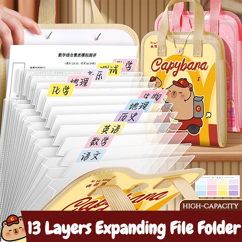 13 Layers Expanding File Folder Document Organizer Cartoon Organ Bag ...