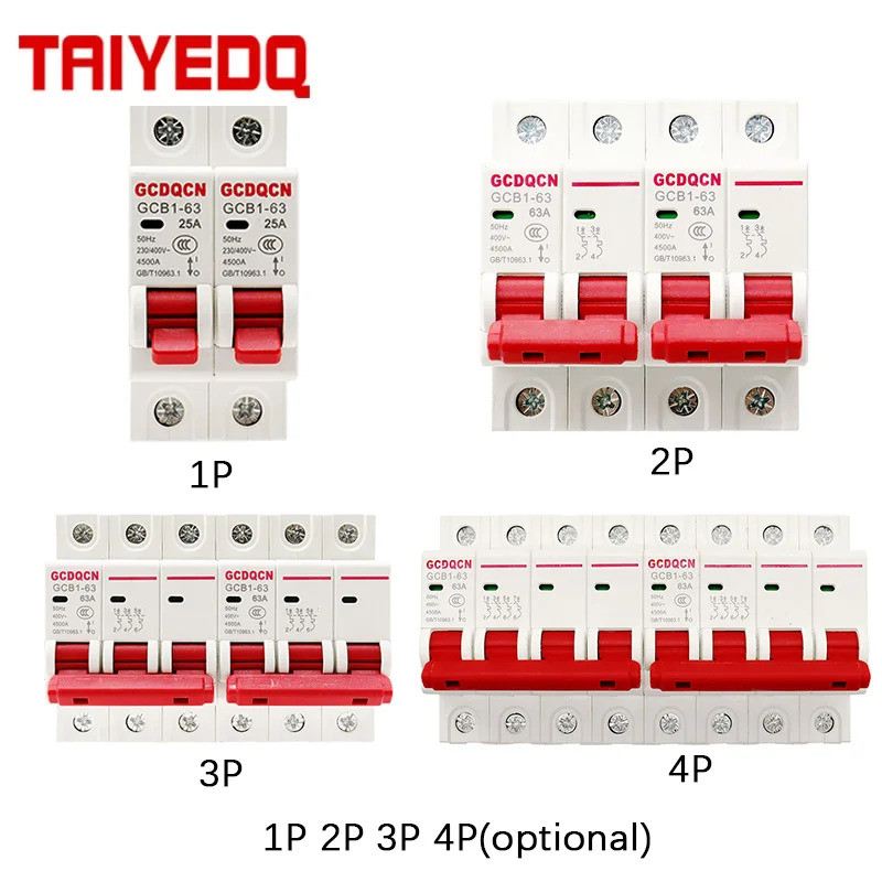1P 2P 3P 4P Dual Power Manual Transfer Switch Circuit Breaker MCB 50HZ/60HZ 400~ 6A 10A 16A 20A ...