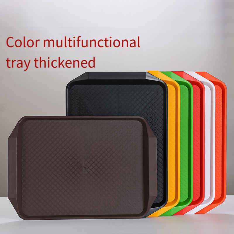 Square Rectangular Plastic Tray Non-Slip Restaurant Food Serving Tray ...