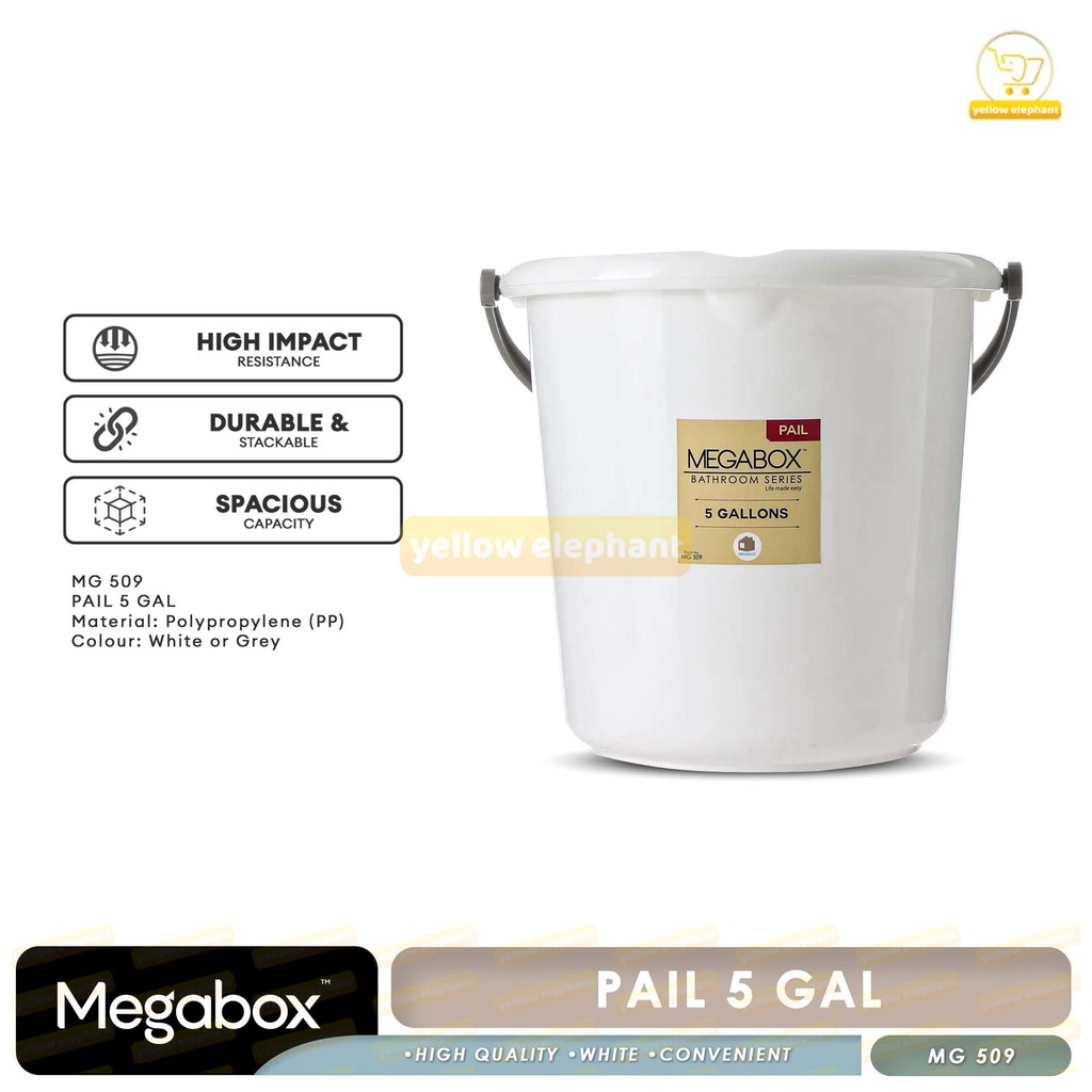 Megabox 4 & 5 Gallons Capacity Pail / Timba - High Quality - Yellow ...