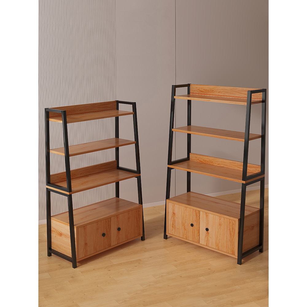 Multi-Layer Storage Rack Floor Storage Rack Shelf with Cabinet Door ...