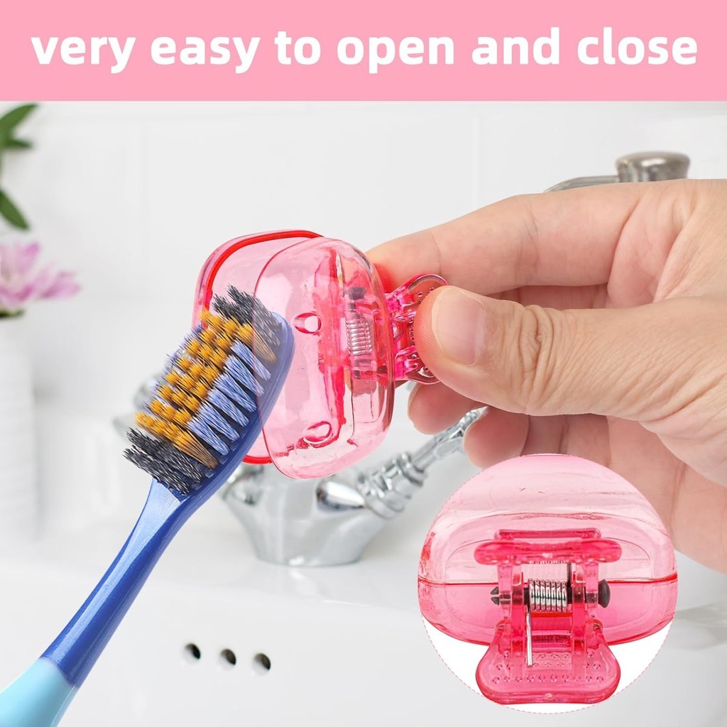 Protective Plastic Clip Travel Toothbrush Head Covers Cap, Toothbrush ...