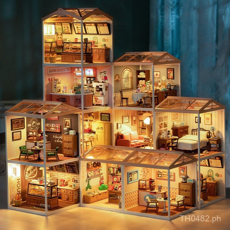 Kitchen Bar Foreign Trade Factory diy Mini House Milk Tea Shop Assembly ...