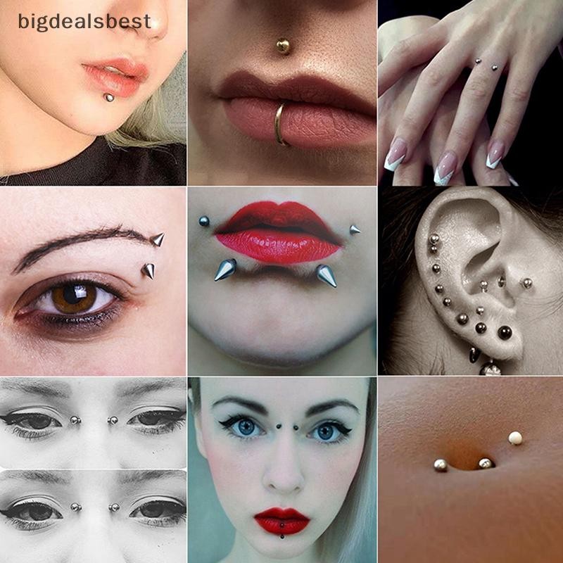 BDB Sticker Fake Belly Eyebrow Lip Piercing Stud Non Piercied Earring ...