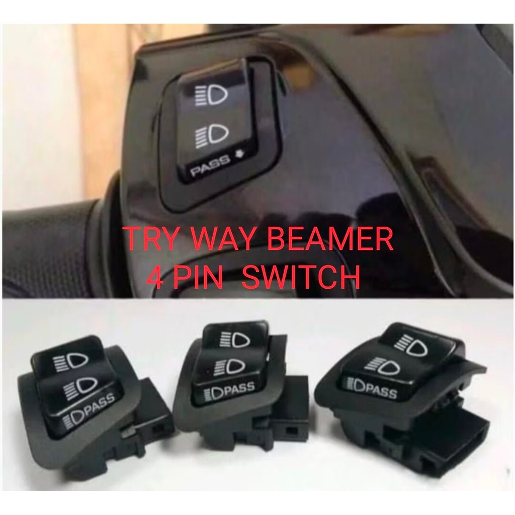 MOTORCYCLE PARTS TRY WAY PASS BEAMER SWITCH 4 PIN BEAT FI STREET POP ...