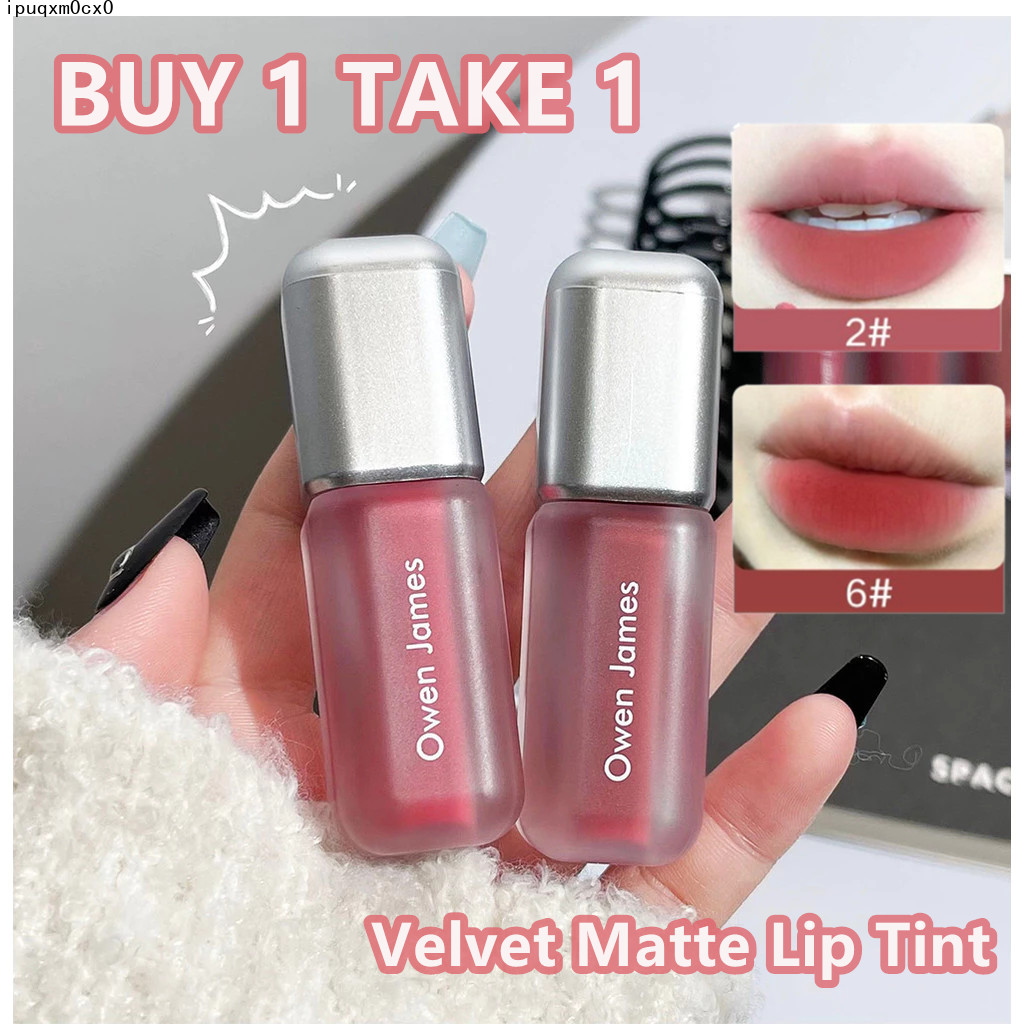 【BUY1 TAKE1】Owen James Lipstick Matte Long-lasting LipGloss Nature Waterproof Velvet LipGlaze ...