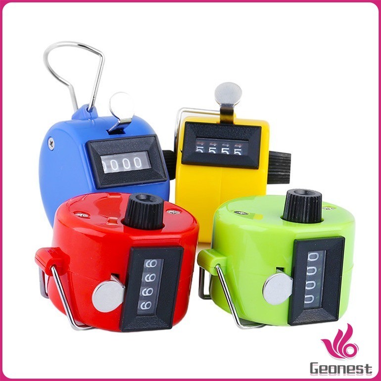 Geonest Mini Digital Hand Tally Counter 4 Digit Number Colorful ...
