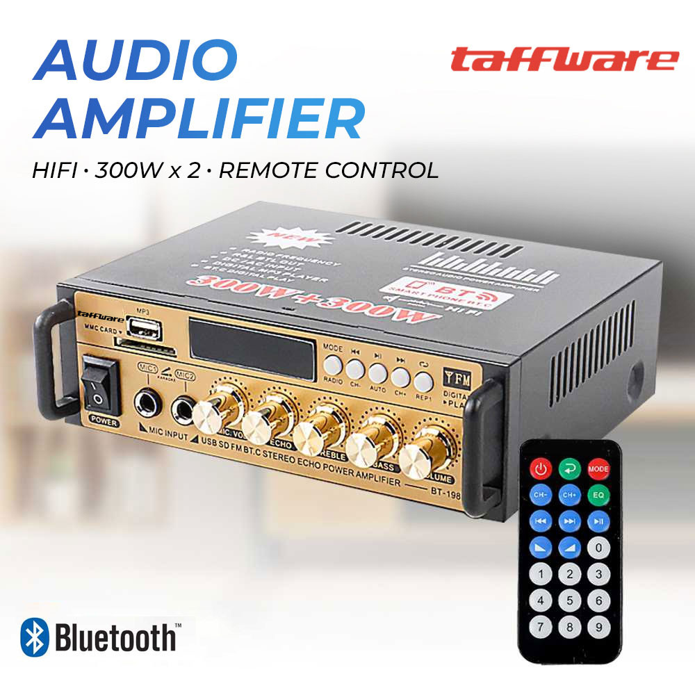 Audio Bluetooth Amplifier HiFi 300Wx2 Remote Control - BT-198E | Shopee ...