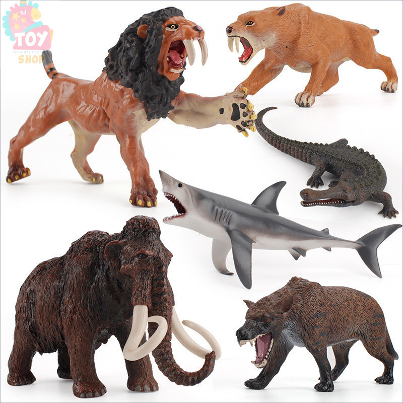 Children Science Education Cognitive Toys Simulation Ancient Animal Model Megalodon Saber ...