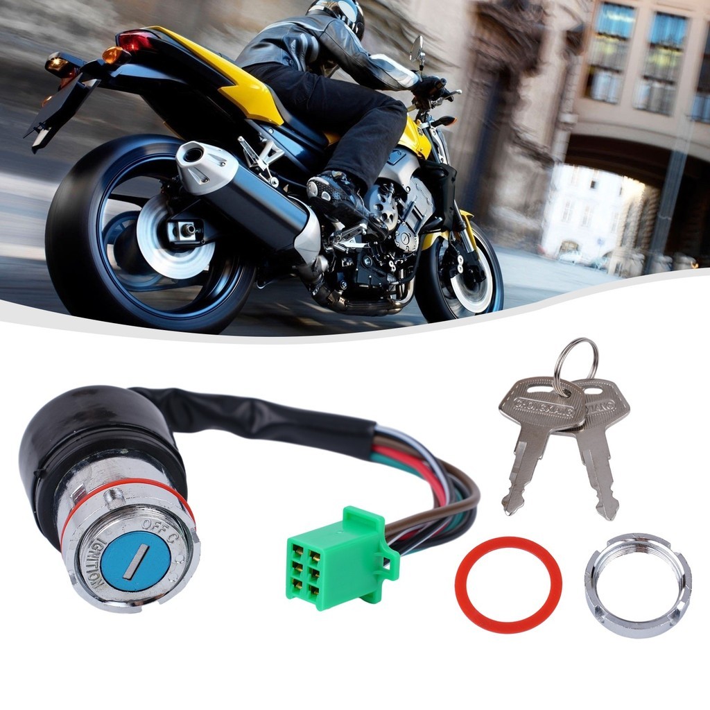[SIP-KNWH-PH]6 Wire Motorcycle Ignition Key Switch 2 Keys Set 50CC 90CC ...