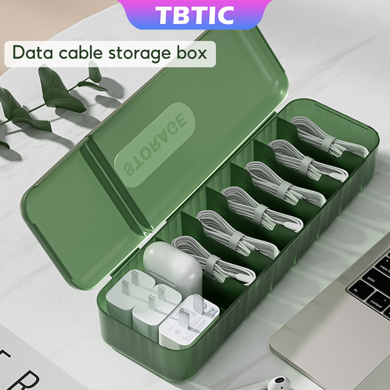 TBTIC Data Cable Storage Box Organizer USB Cord Sorter Desktop Multi ...