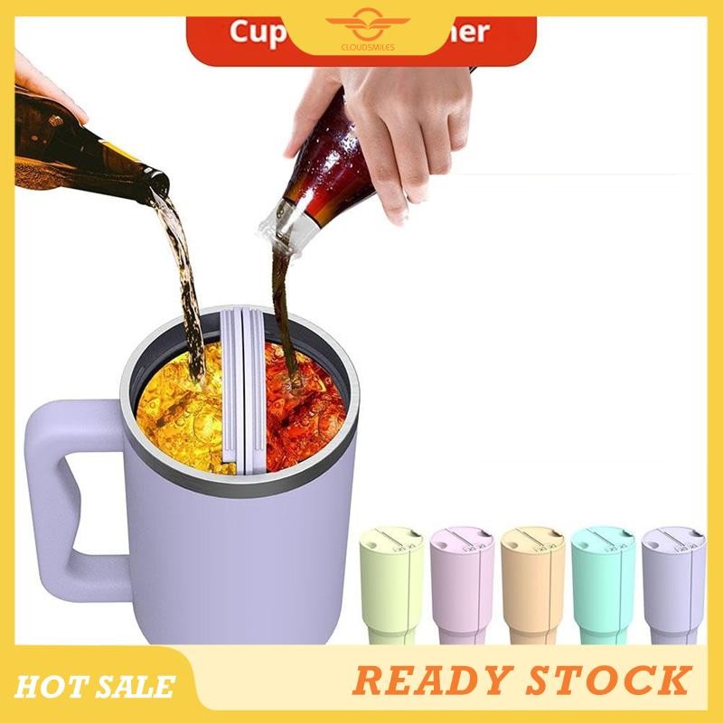 [CloudsMiles] Drink Separator Silicone Liner,Dual Compartment Cup ...