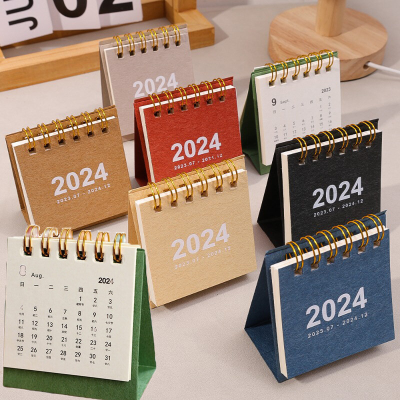 PP+2024 Mini Minimalist Table Calender Yearly Monthly Planner Daily ...