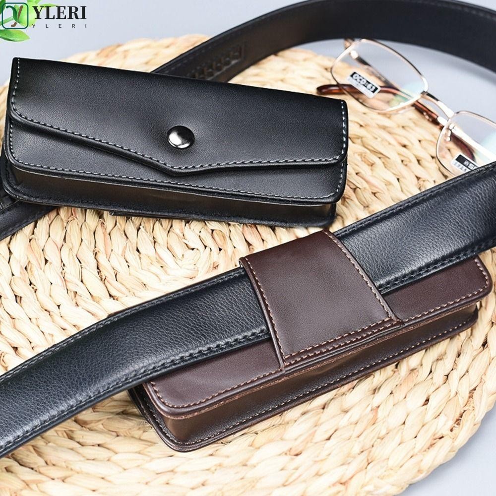 YLERI Waistpack Glasses Box Student Retro Simple PU Leather Hung On the ...