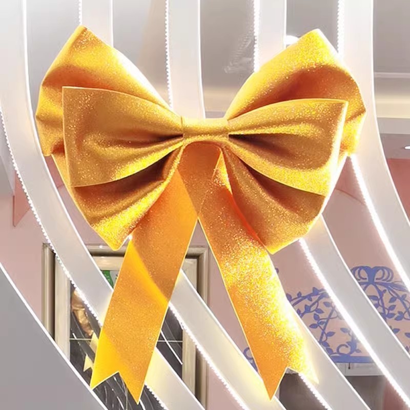 ins Giant Wall Bow Shiny Golden Sponge Oversized Bow Semi-Finished Bow ...
